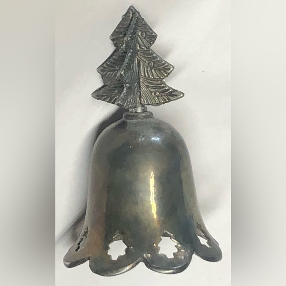 India | Holiday | India Silver Overlay Brass Bell Christmas Tree Handle ...
